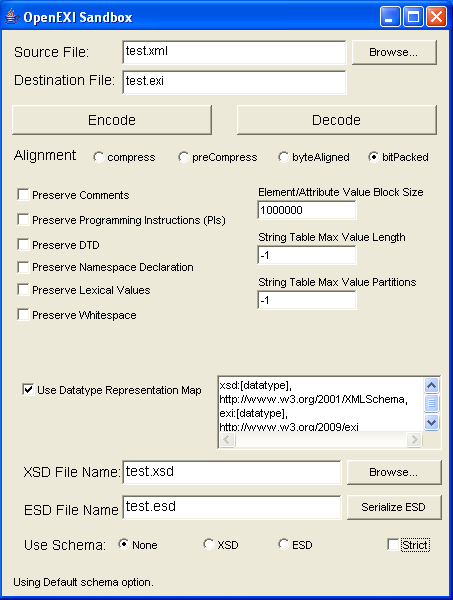Built-in EXI Datatype Representation